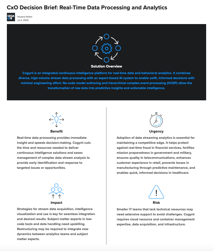 Gigaom CxO Decision Brief: Real-Time Data Processing and Analytics ... Gigaom CxO Decision Brief: Real-Time Data Processing and Analytics ...